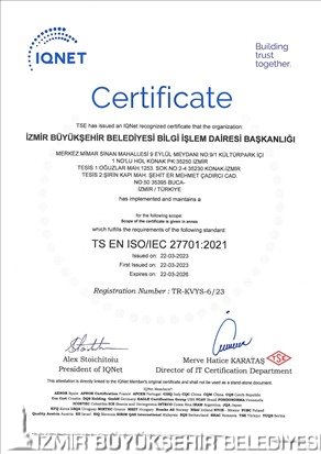 News | Izmir Metropolitan Municipality became the first Metropolitan City having ISO 27701 standard
